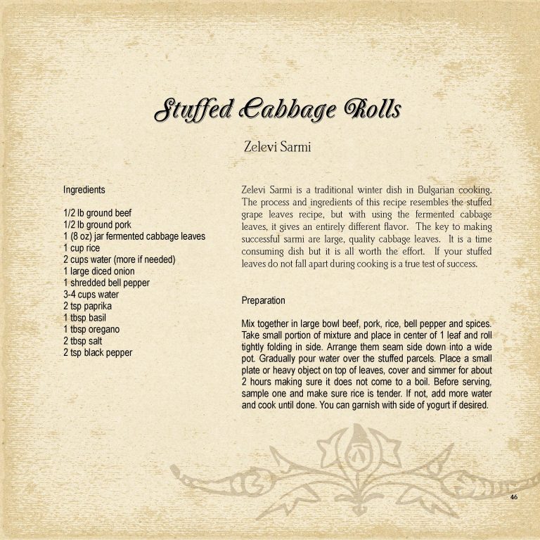 Traditional Bulgarian Dish – Stuffed Cabbage Leave Rolls (Zelevi Sarmi ...